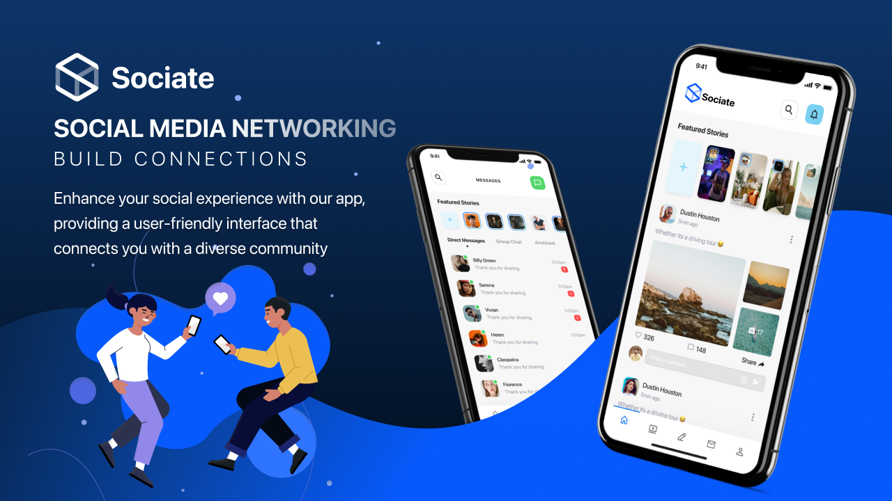 Sociate - Social Media Networking | React Native Expo App |CLI 0.73.4 by vzenlabs